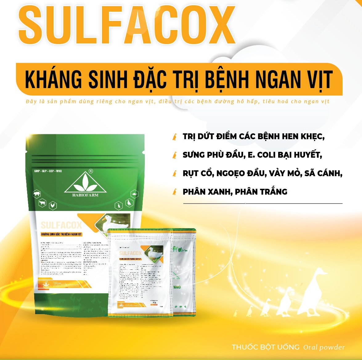 KHÁNG SINH ĐẶC TRỊ BỆNH NGAN VỊT - HABIOFARM