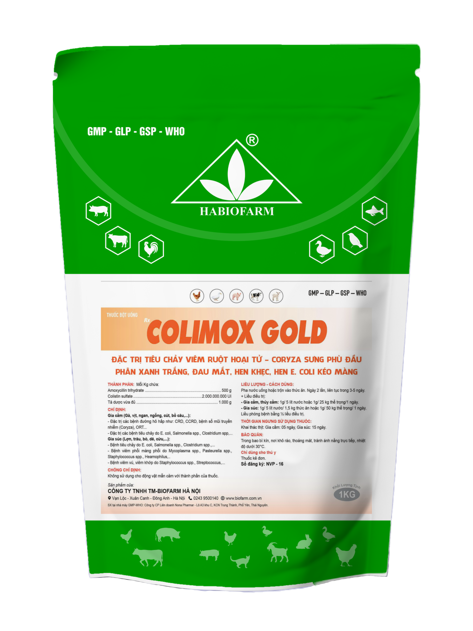 COLIMOX GOLD-Đặc trị sưng phù đầu, E.Coli – HABIOFARM